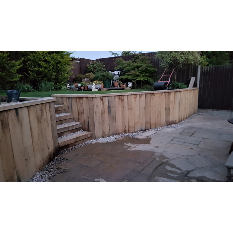 Timber Focus Ltd Oak Sleepers 2 Pack (L) 2.4M (W) 200Mm (T) 100Mm 70% PEFC Certified | Wayfair.co.uk